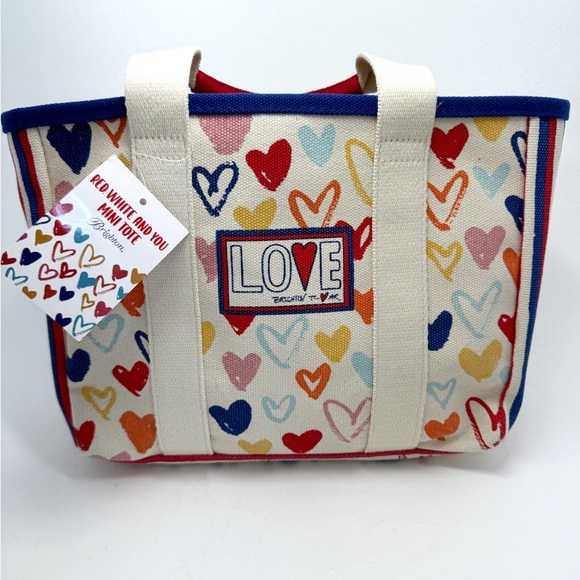 Brighton | Bags | Brighton Red White Blue Love Heart Canvas Small Tote ...